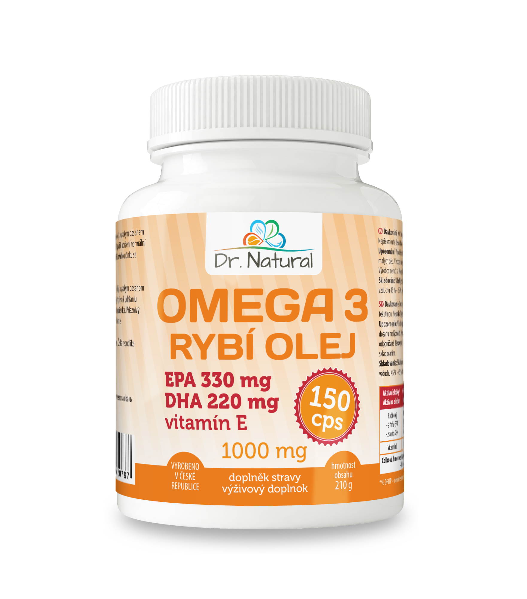 Dr.Natural Omega 3 Rybí olej 1000mg EPA330mg/DHA220mg 150 cps. - Dr.Natural